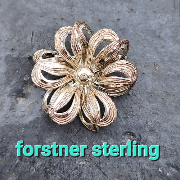 Sterling | Jewelry | Vintage Sterling Silver Flower Floral Brooch Pin ...